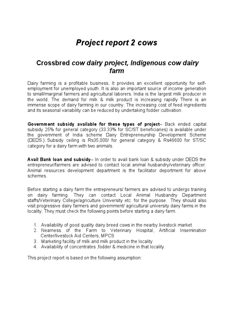 Project Report 2 & Farming Feeding of Cows | PDF | Dairy Cattle | Dairy ...