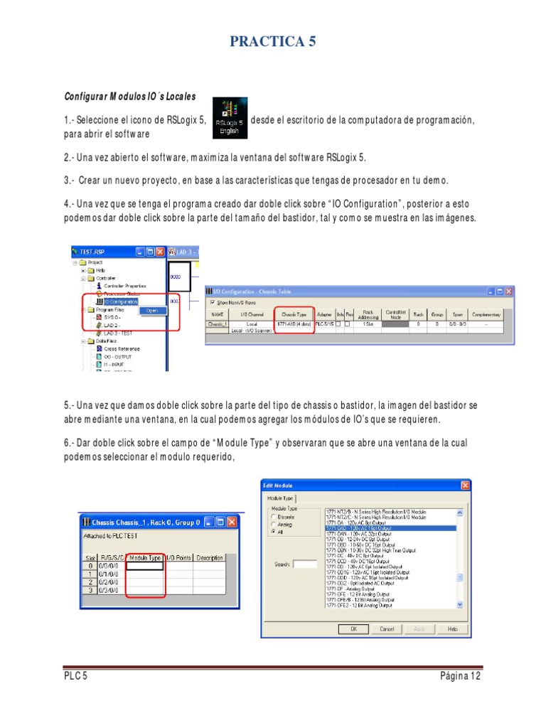 RSLogix 5 - Practica - 5 | PDF | Controlador lógico programable | Software