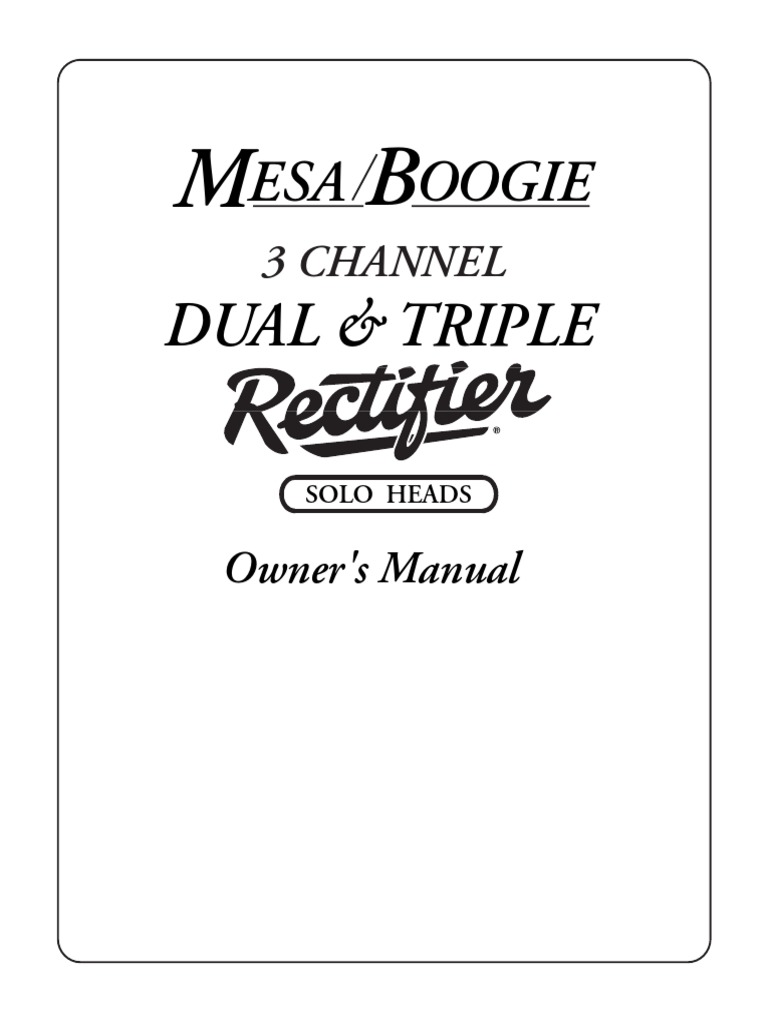 Mesa Boogie Dual Rectifier Manual PDF | PDF | Vacuum Tube | Amplifier