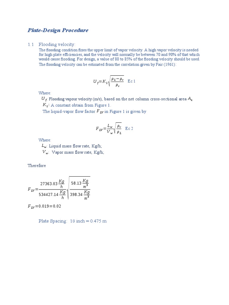 Plate Design Procedure | PDF | Dynamics (Mechanics) | Fluid Mechanics