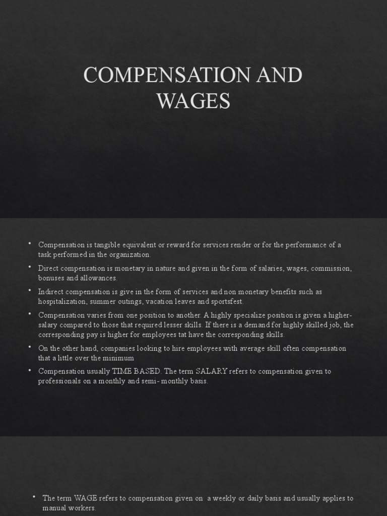 Compensation and Wages | PDF | Wage | Salary