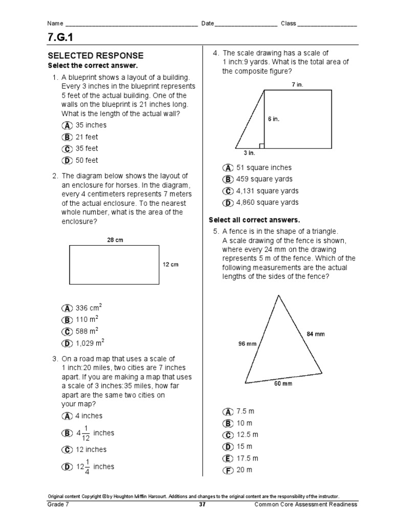 7.G EOG Review Packet PDF | PDF | Rectangle | Area
