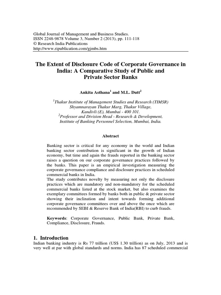 Comparative Study of Banks | PDF | Regulatory Compliance | Governance