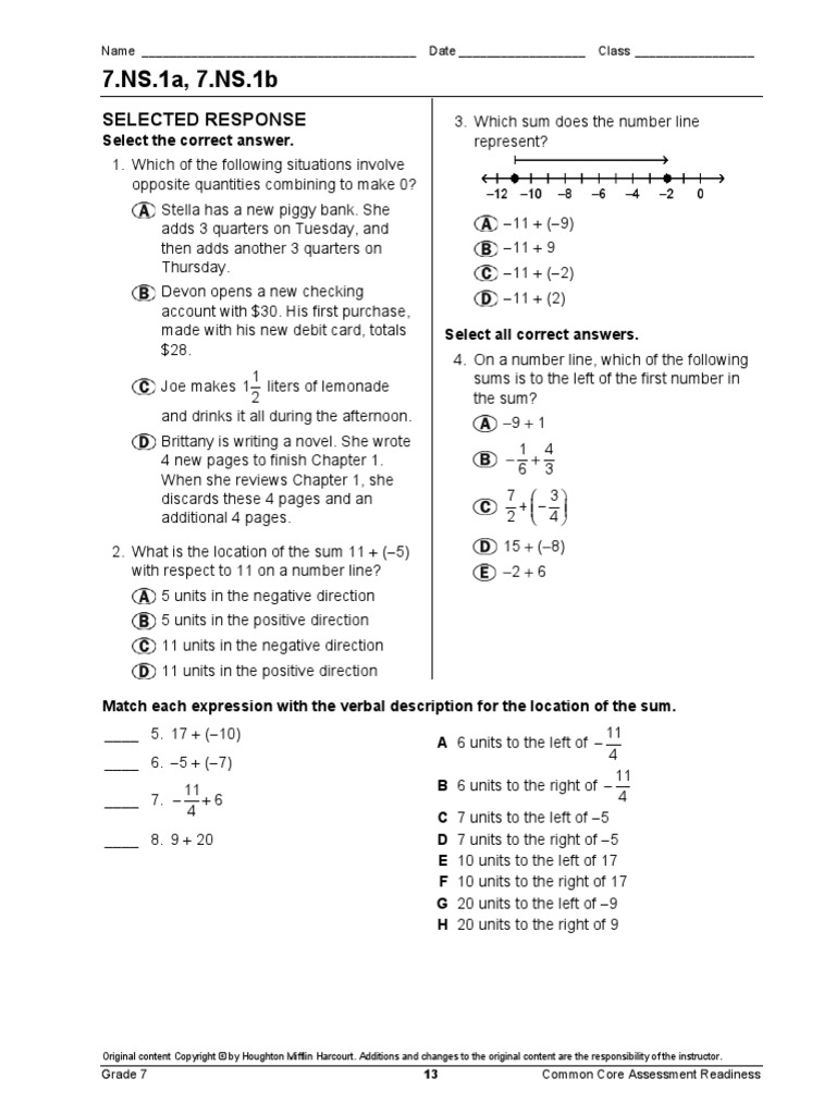 7.NS EOG Review Packet PDF | PDF | Fraction (Mathematics) | Multiplication
