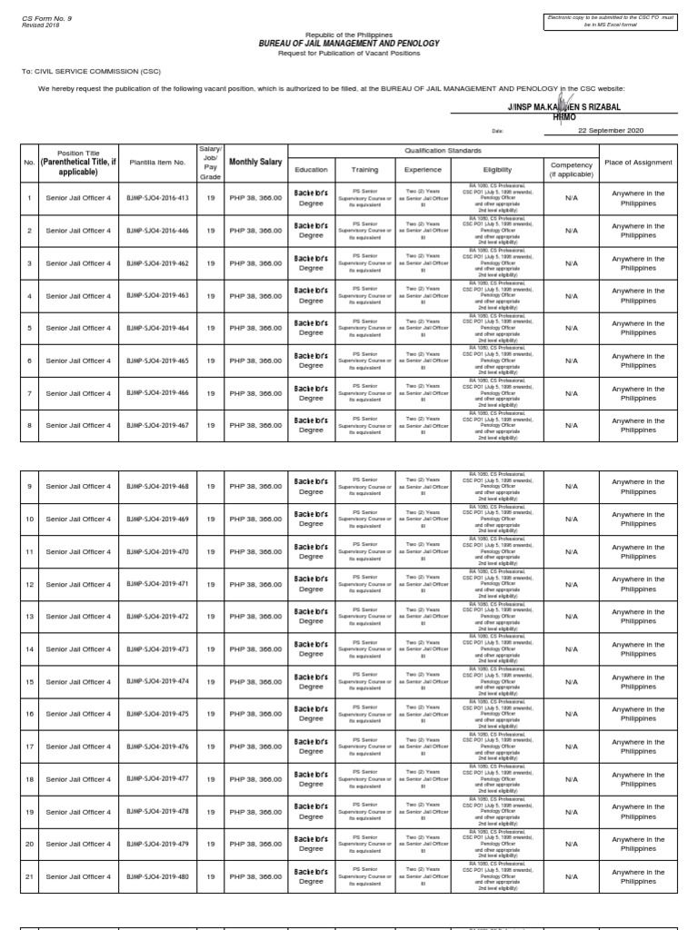 BJMP 09232020 PDF | PDF | Vocational Education