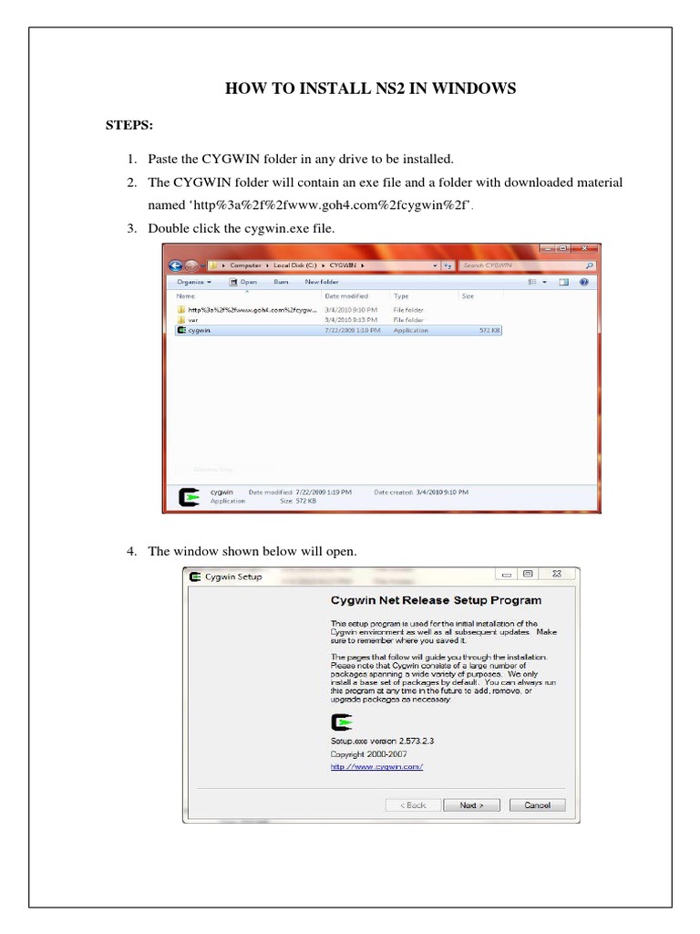 How To Install NS2 in Windows | PDF