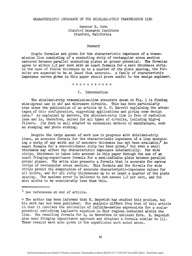 Characteristic Impedance of Shielded Stripline PDF | PDF | Transmission ...