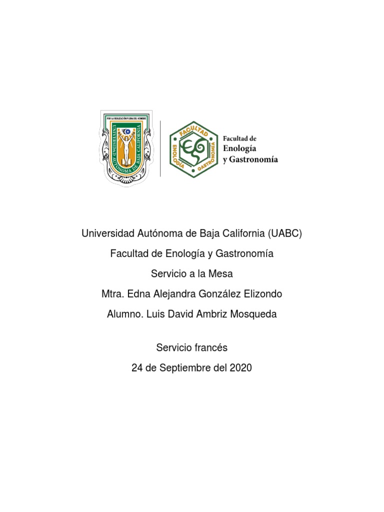 Servicio Frances | PDF | Camareros | Preparación de comida y bebida