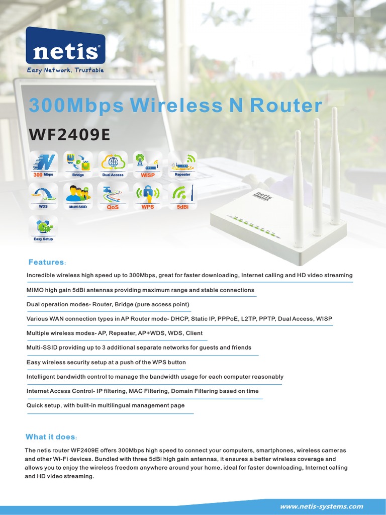Netis WF2409E Router Overview | PDF | Wi Fi | Wireless Lan
