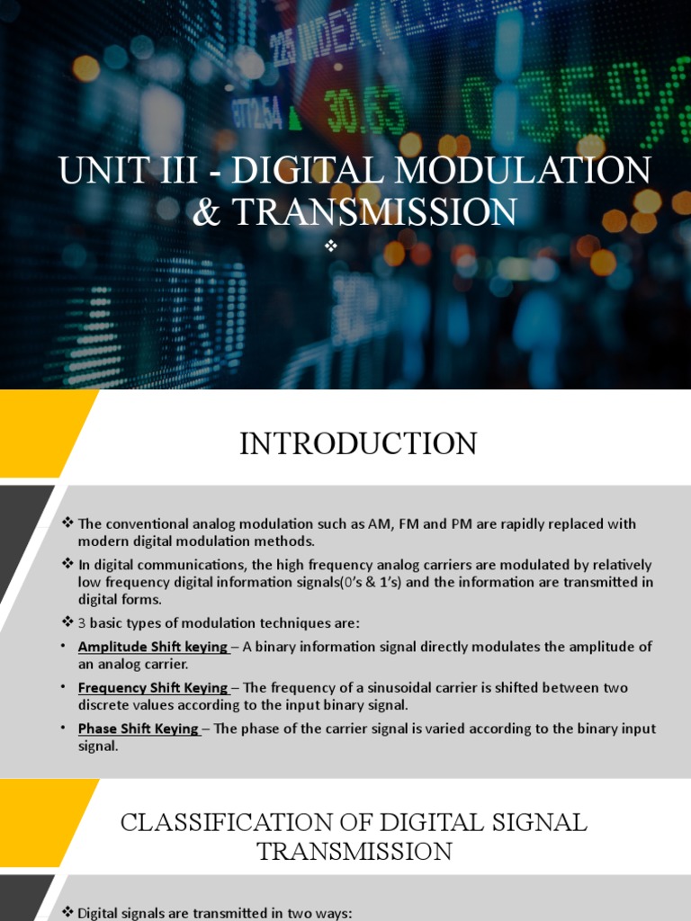 Unit Iii | PDF | Modulation | Data Transmission