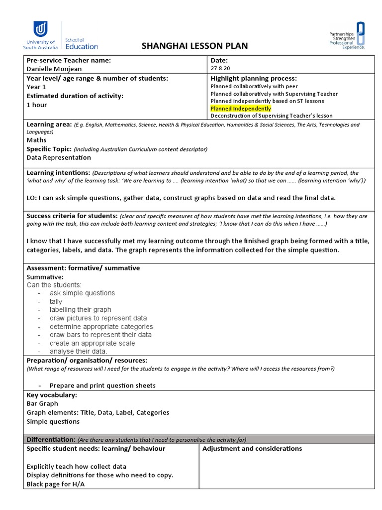 Year 1 Maths: Data Representation Lesson | PDF | Lesson Plan ...