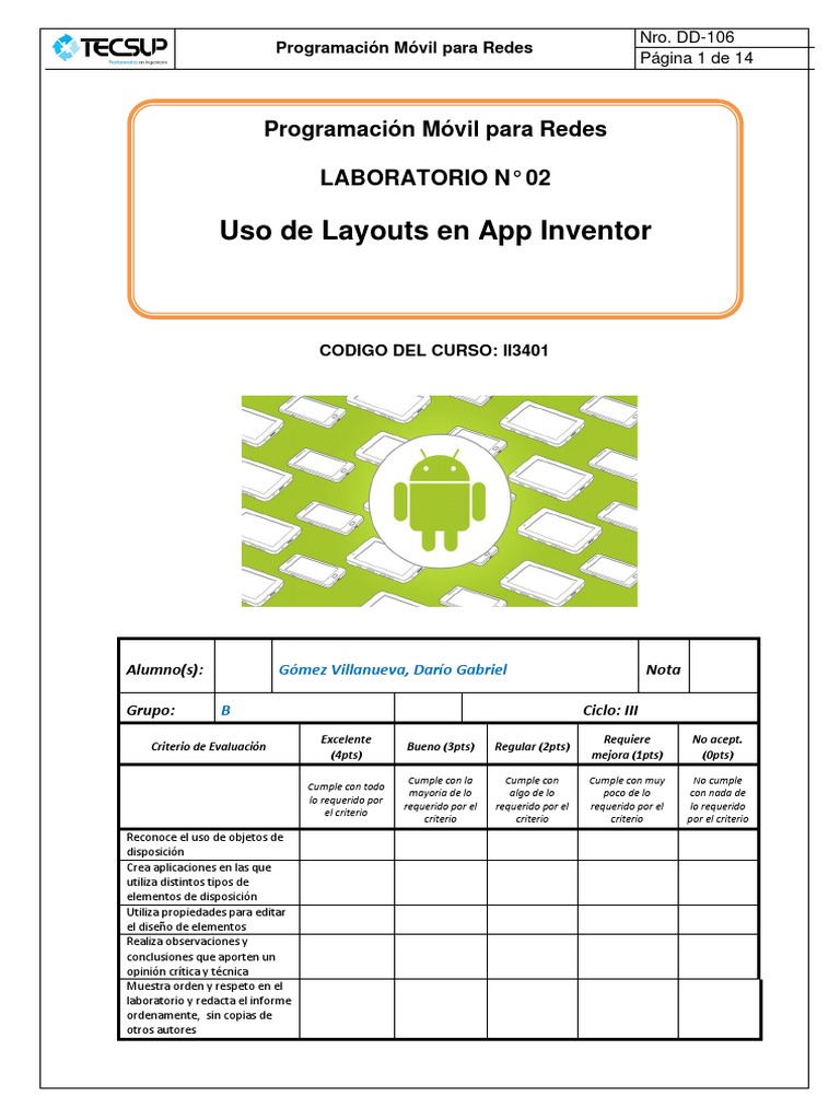 Uso de Layouts en App Inventor | PDF | Aplicación movil | Lenguaje de ...