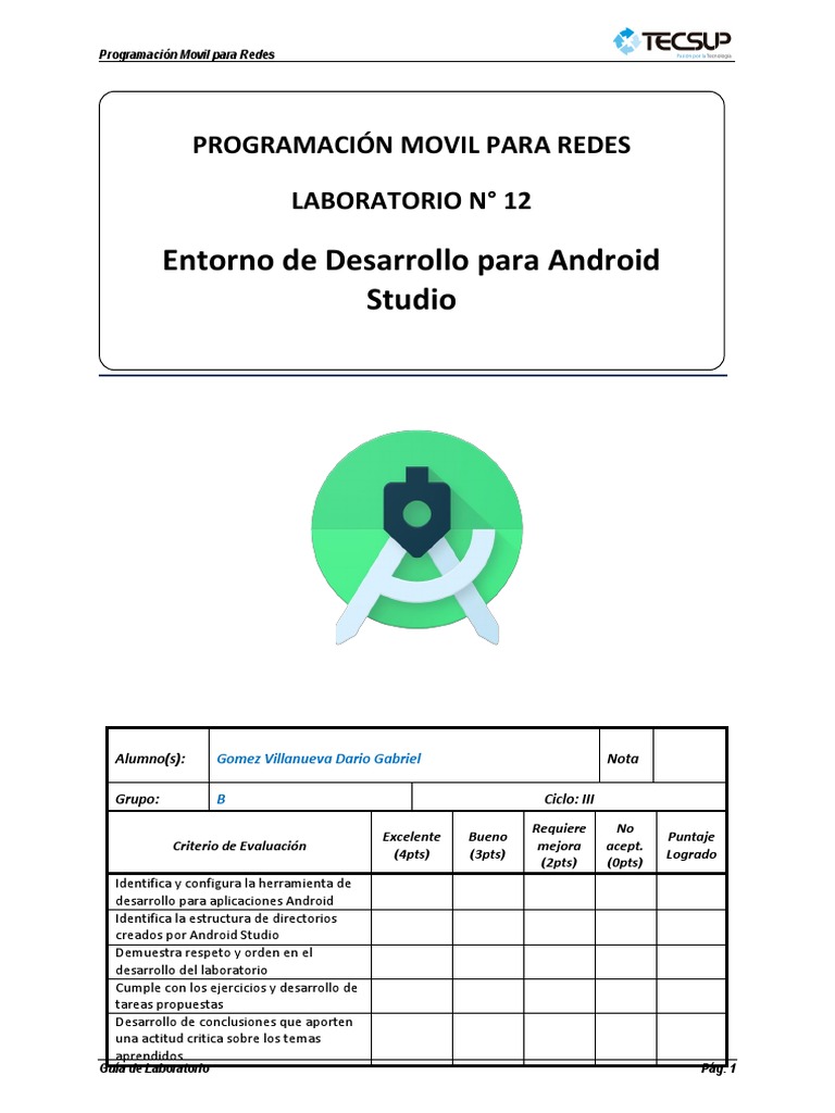 Lab12-Creacion de Proyectos en Android Studio | PDF | Aplicación movil ...
