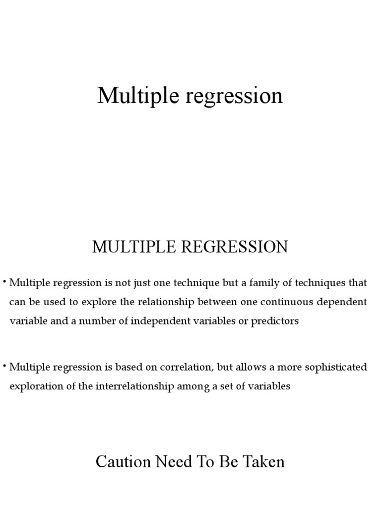 Multiple Regression | PDF | Dependent And Independent Variables | Regression Analysis
