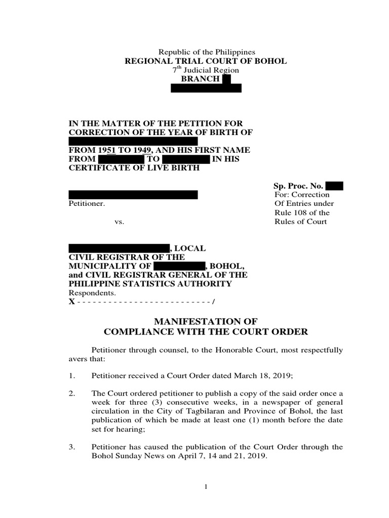 SAMPLE Manifestation of Compliance of Publication | PDF | Common Law ...