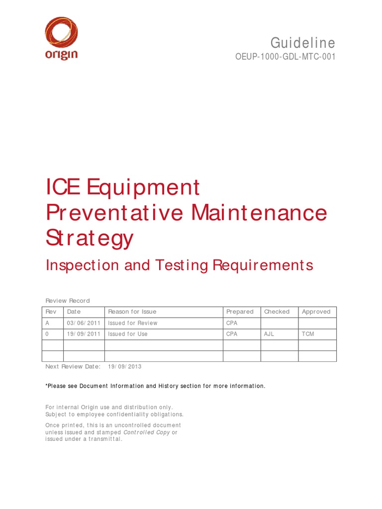 ICE Equipment Maintenance Guidelines | PDF | Electromagnetism | Electricity