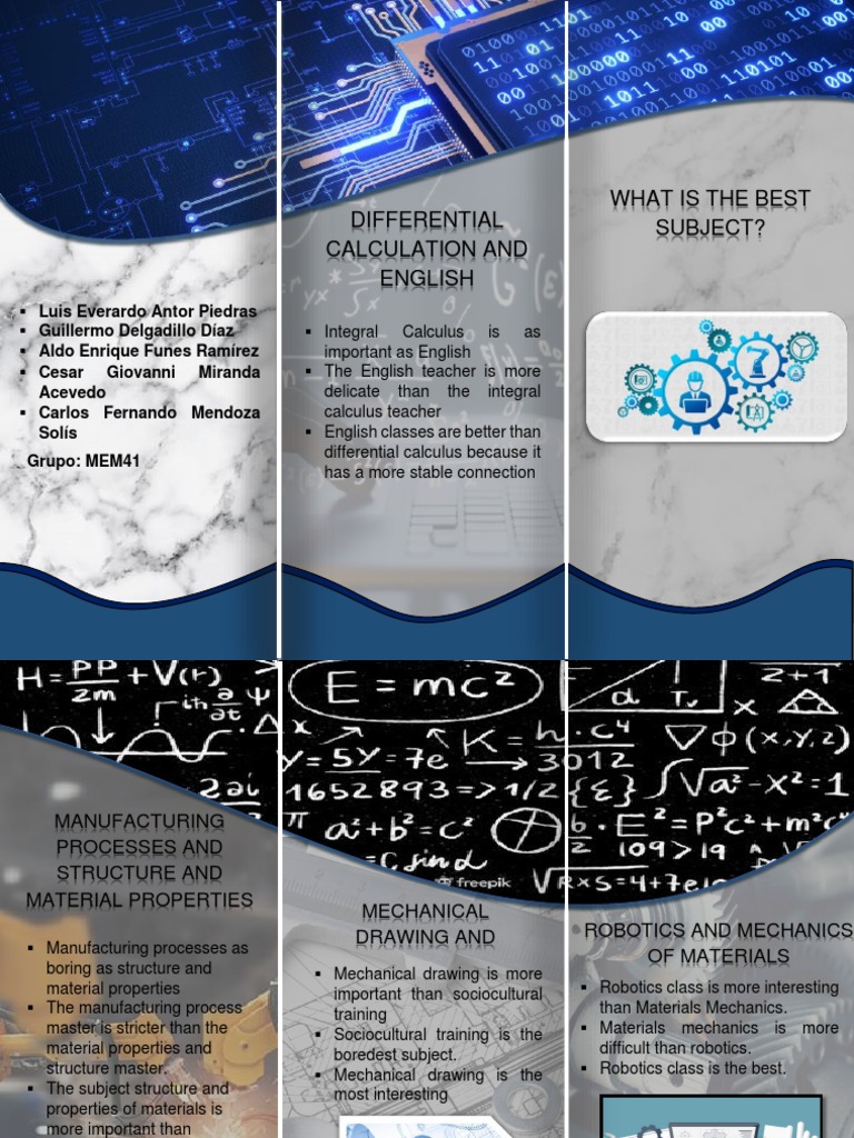 What Is The Best Subject? Differential Calculation and English | PDF