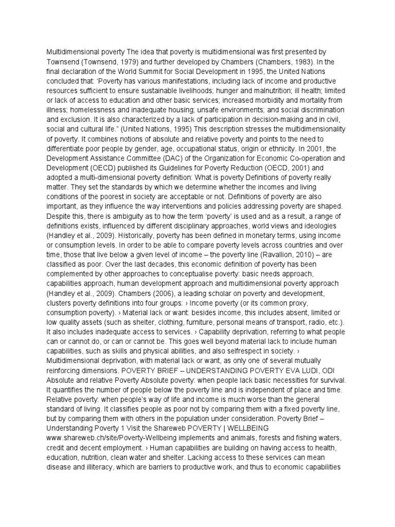 Multidimensional Poverty | PDF | Poverty Threshold | Poverty