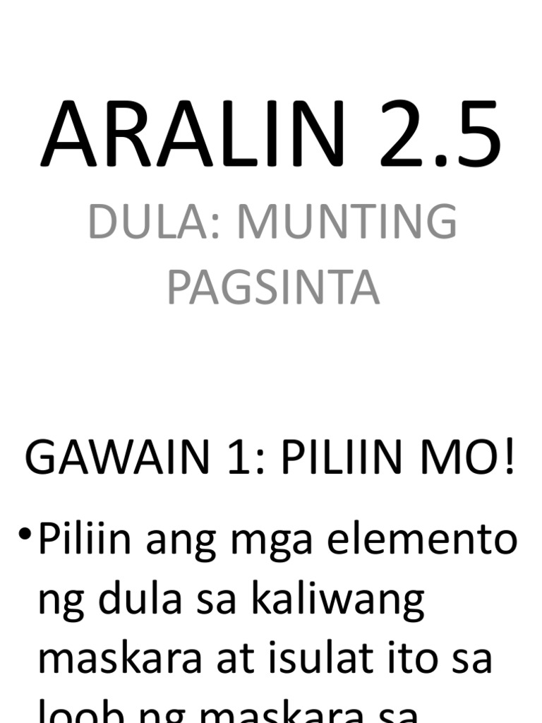 Filipino 9 Aralin 2.5 Dula | PDF