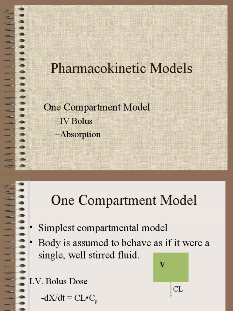 Pharmacokinetic Models: One Compartment Model | PDF | Bioavailability ...