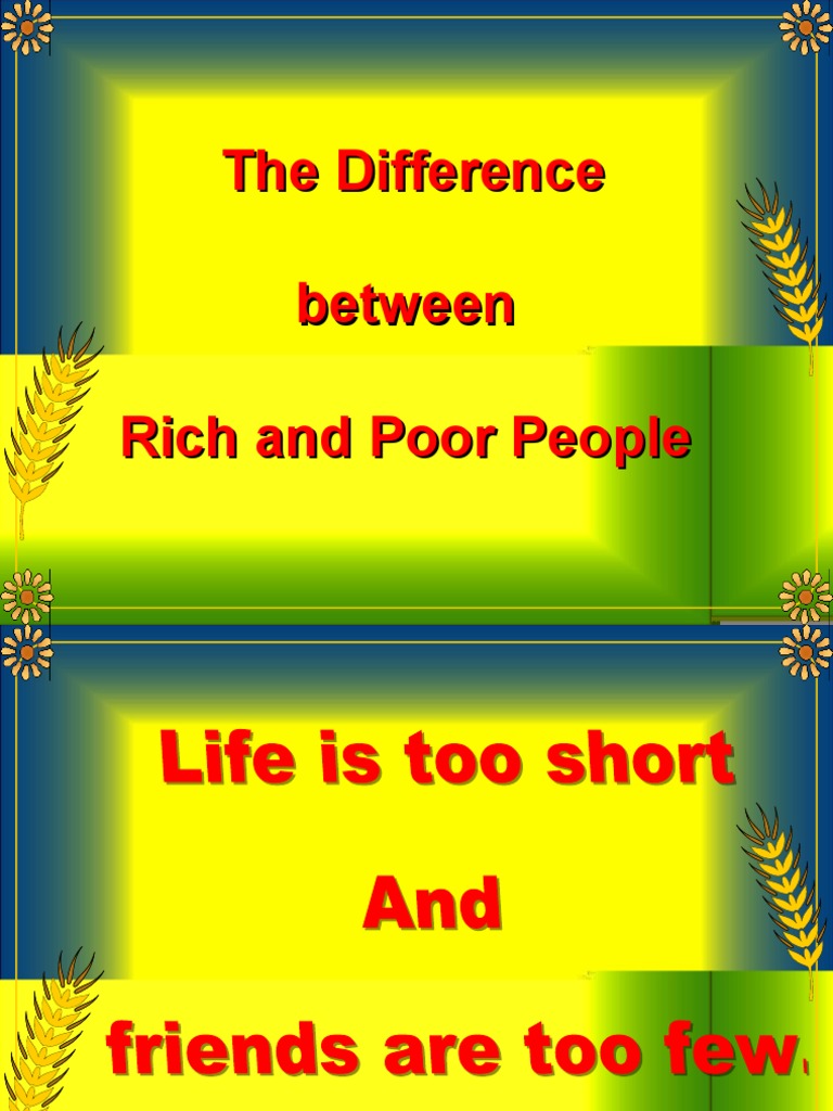 Poor and Rich Friends | PDF