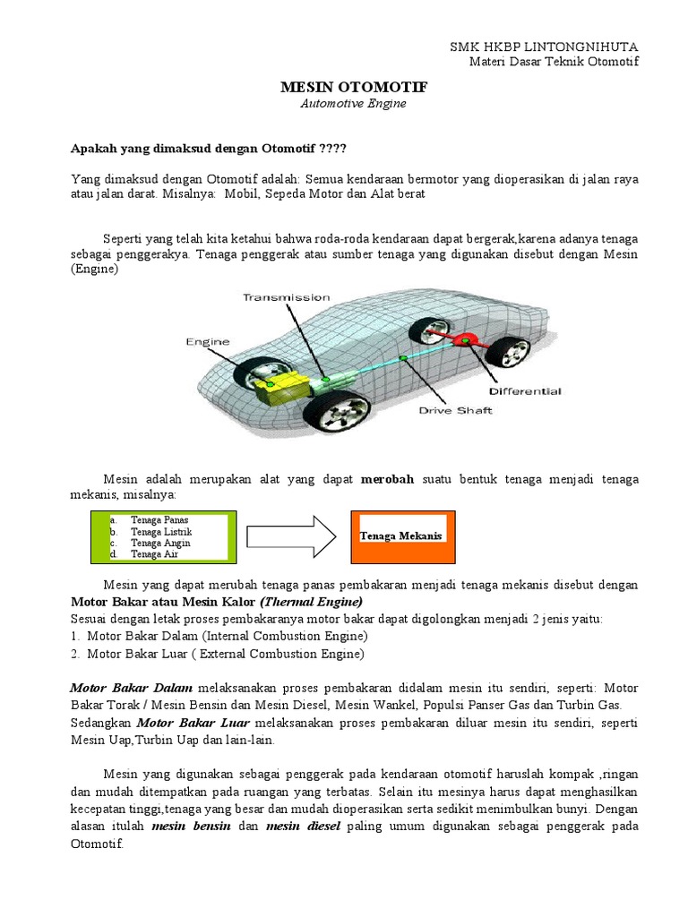 Pengertian Mesin Otomotif | PDF | Teknologi & Rekayasa