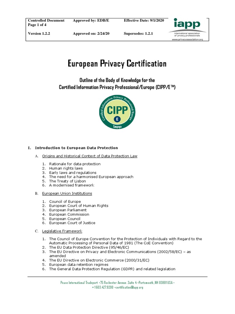 European Privacy Certification | PDF | Information Privacy | Privacy
