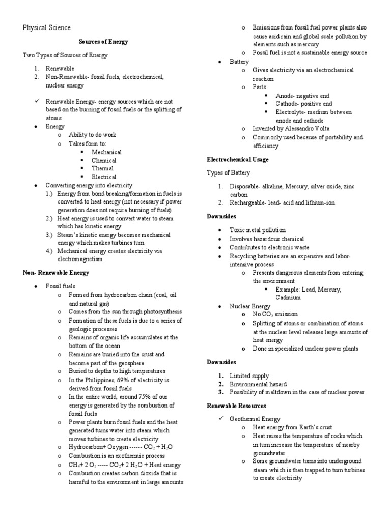 Physical Science: Sources of Energy | PDF | Fossil Fuel Power Station ...