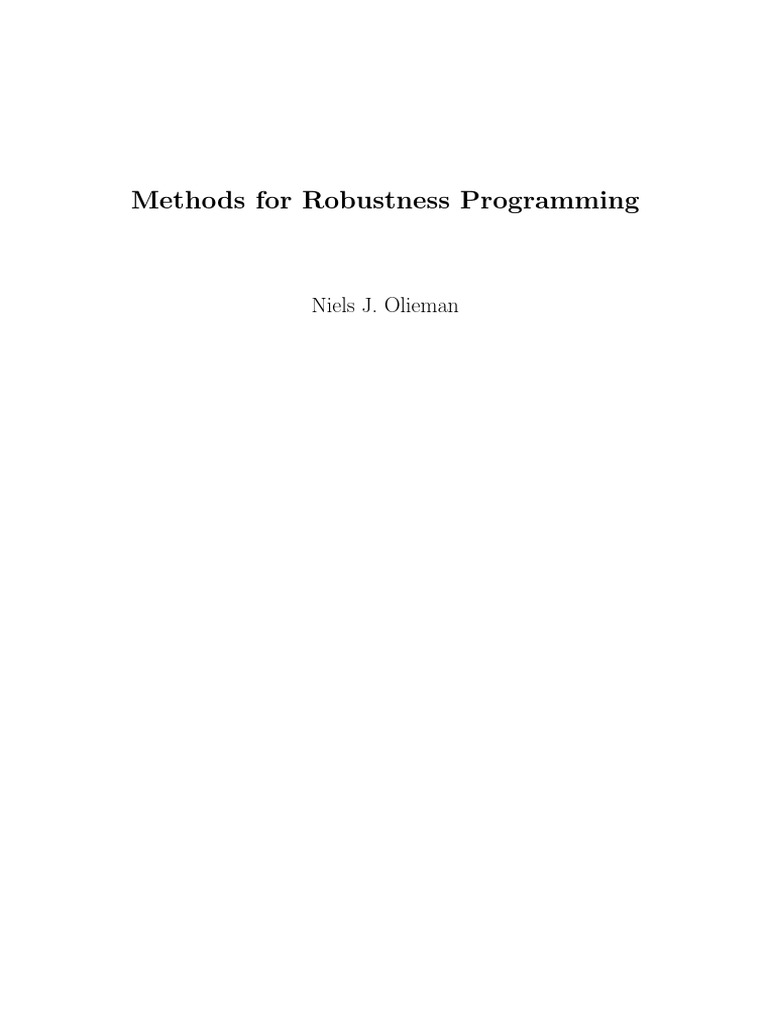 Methods For Robustness Programming-Wageningen University and Research ...
