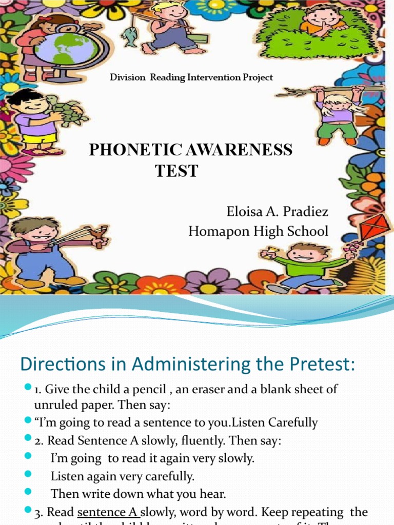 Phonetic Awareness Test | PDF | Cognition | Cognitive Science