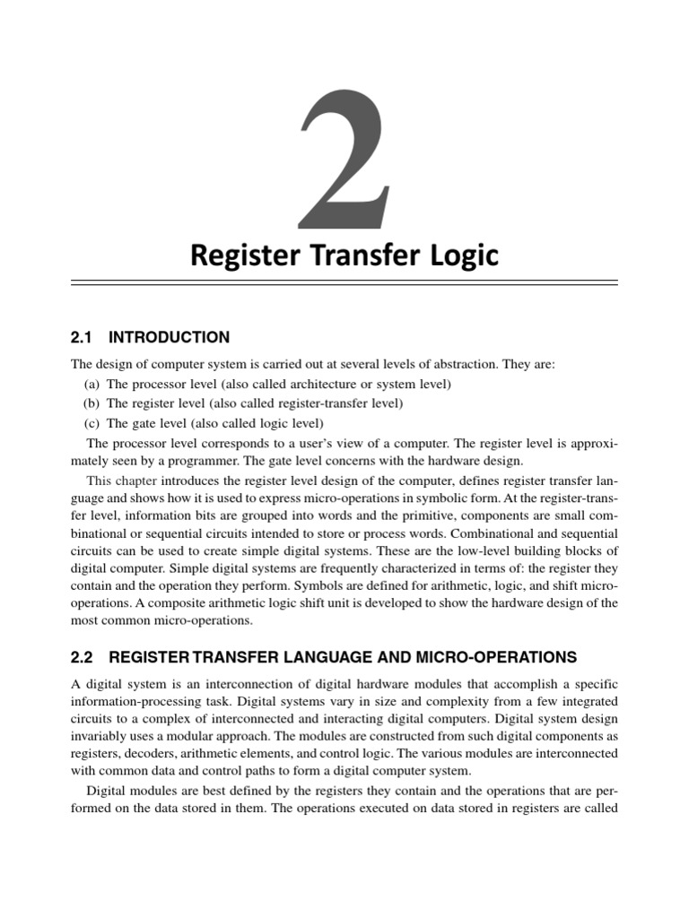 Register Transfer Logic in Digital Systems | PDF | Digital Electronics ...