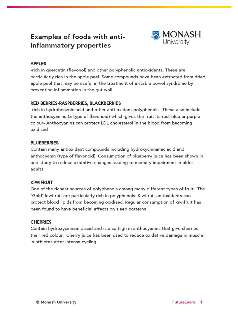 Examples of Foods With Anti-Inflammatory Properties: Apples | PDF ...