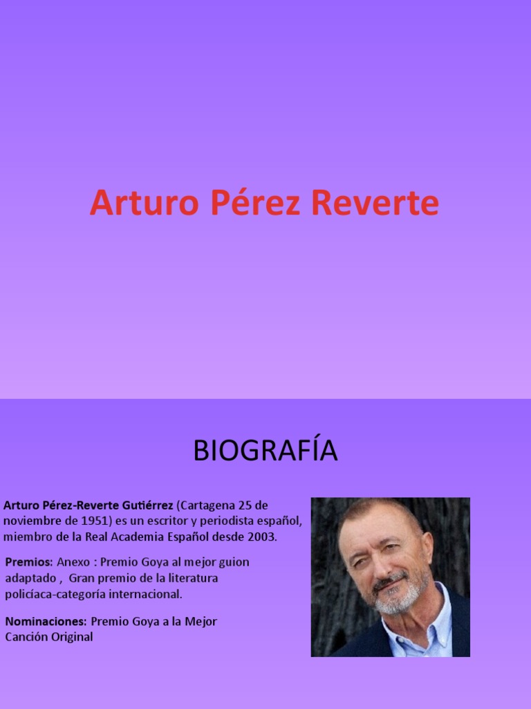 Biografía de Arturo Pérez-Reverte | PDF | Clásicos