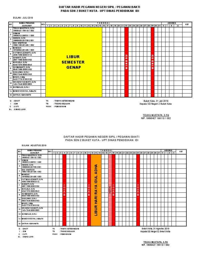 Absen Guru 2019-2020 | PDF | Religious Holidays | Abrahamic Religions