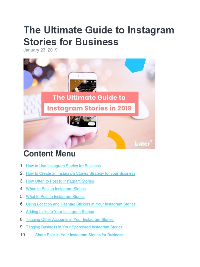 Instagram Stories for Business Guide | PDF | Computing | Communication
