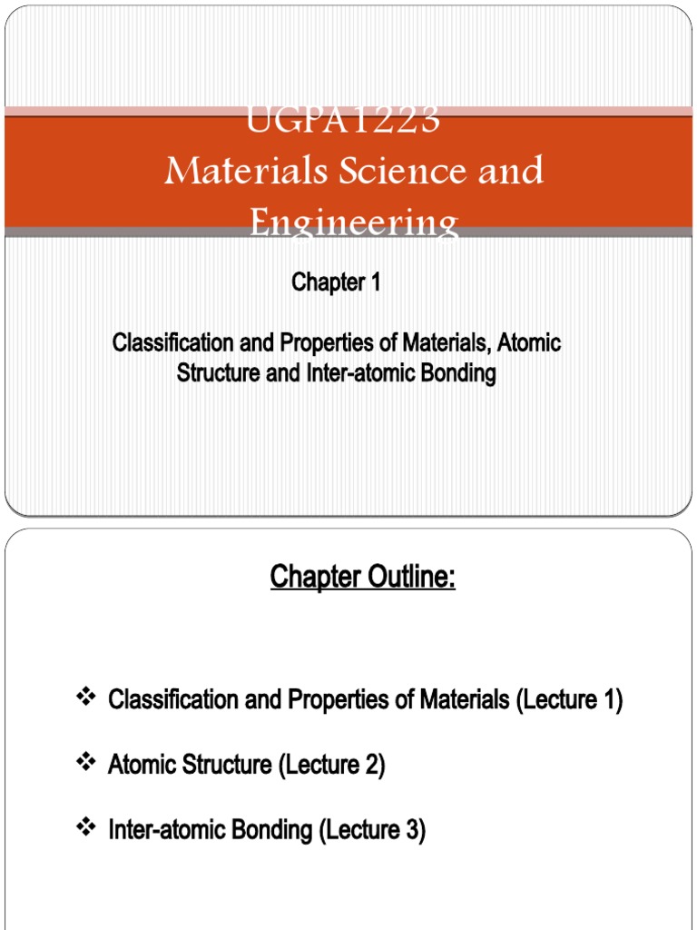 Chap 1 - Lecture 1 (Slide) - Classification and Properties of Materials ...