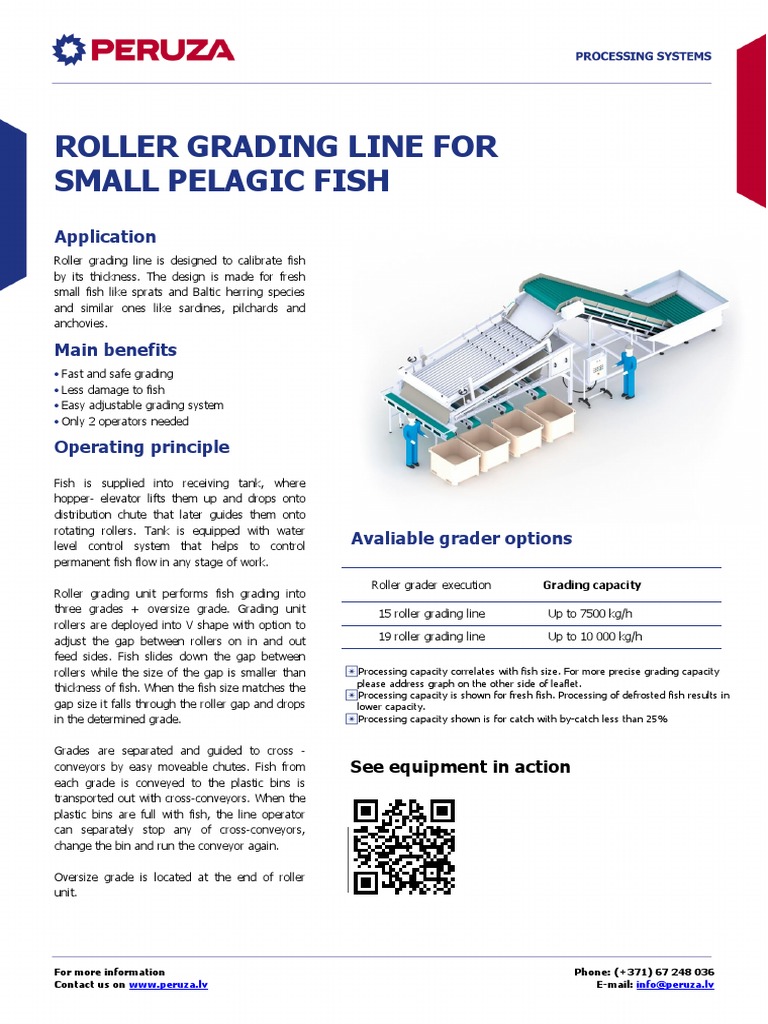 Roller Grading Line For Small Pelagic Fish: Application | PDF | Nature