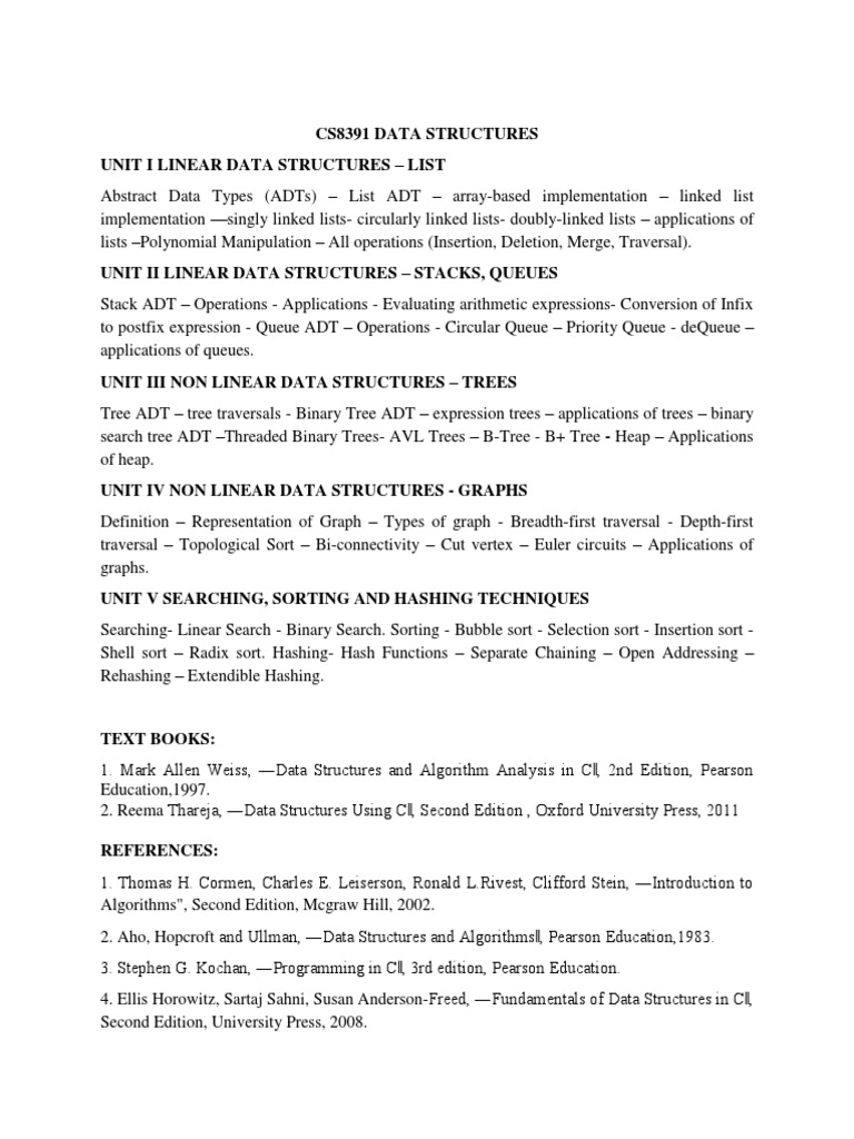 Cs8391 Data Structure Pdf Pdf Array Data Structure Pointer Computer Programming 5040