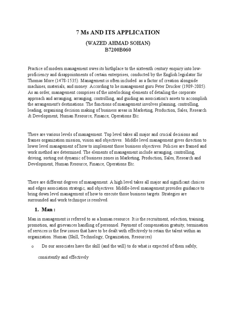 7 Ms of Management | PDF | Goal | Automation