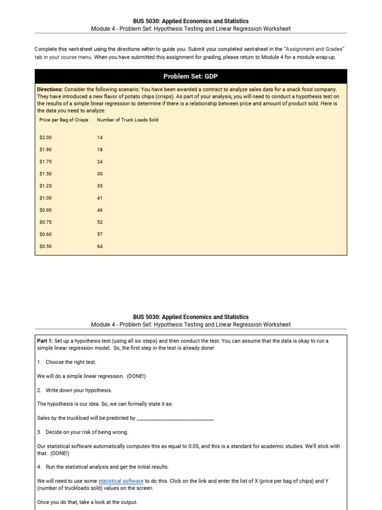 Problem Set: GDP: Module 4 - Problem Set: Hypothesis Testing and Linear ...