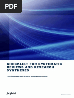 Checklist For Systematic Reviews and Research Syntheses | PDF ...