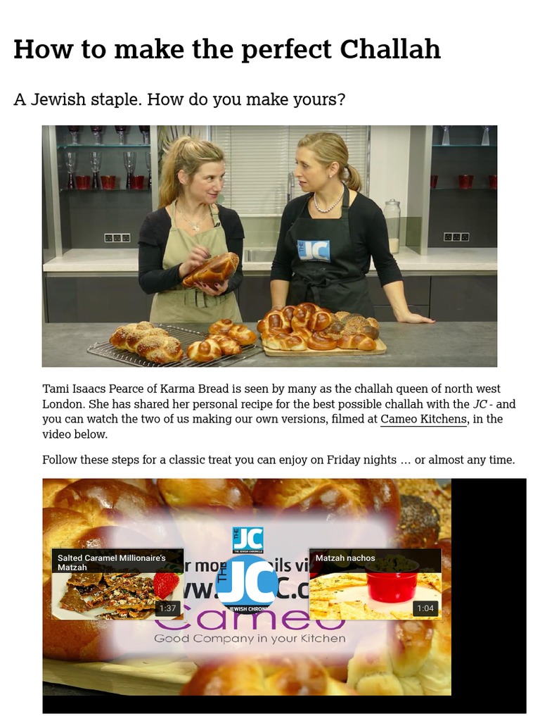 How To Make The Perfect Challah - The Jewish Chronicle | PDF | Dough ...