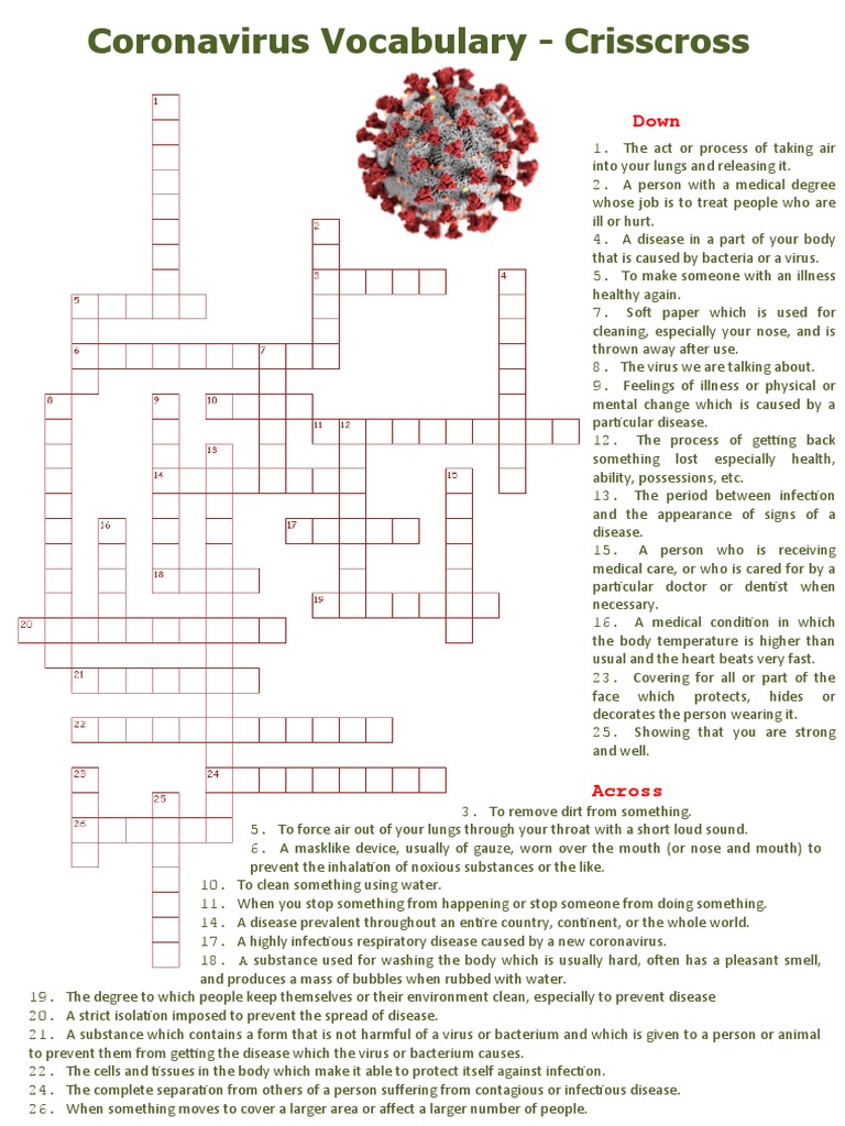 COVID-19 Vocabulary Puzzle | PDF | Infection | Epidemiology