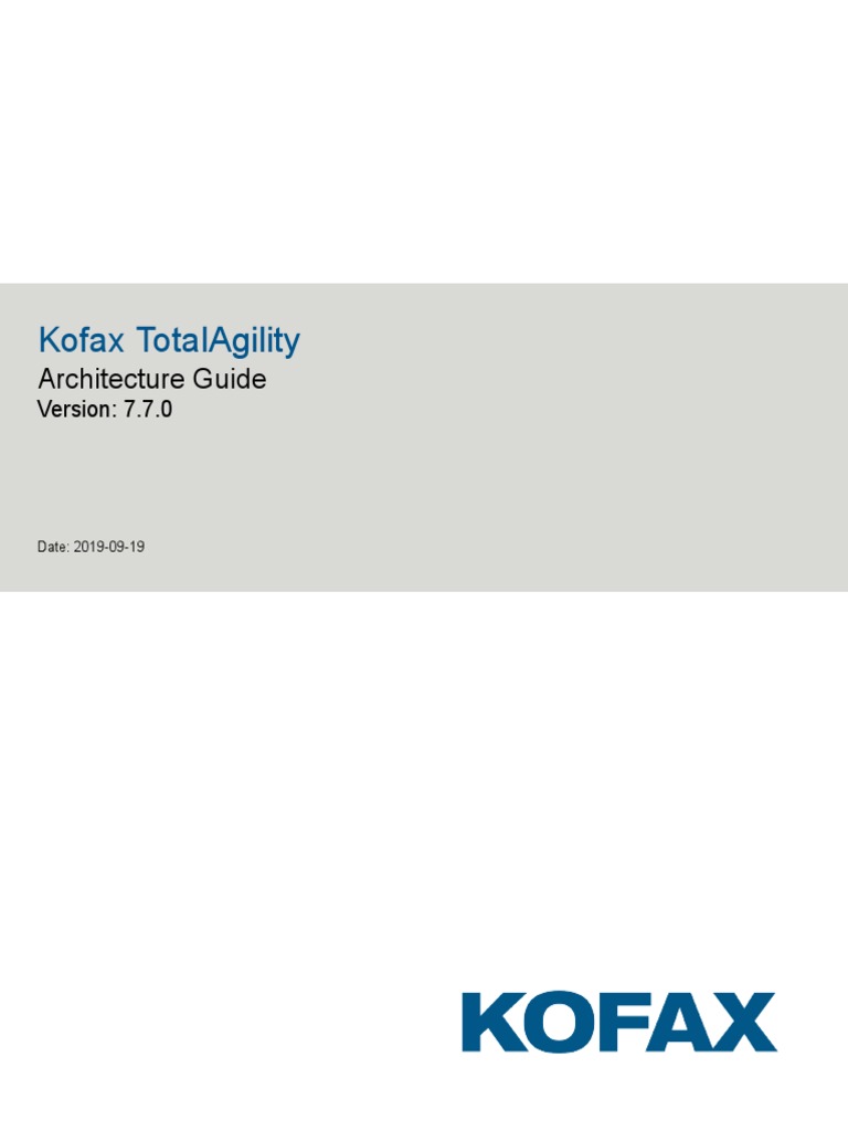 Kofax Totalagility: Architecture Guide | PDF | Web Application ...