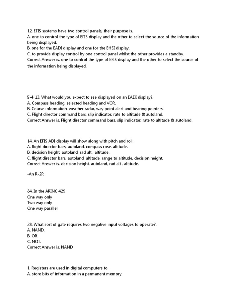 5-4 13. What Would You Expect To See Displayed On An EADI Display ...