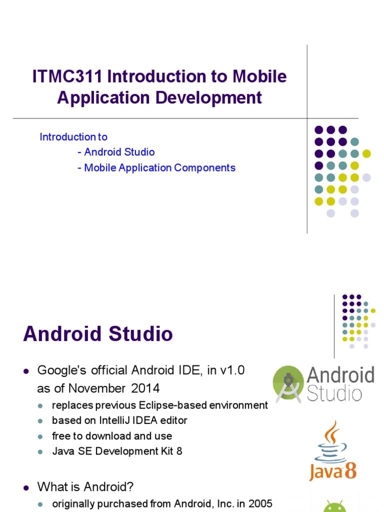 ITMC311 Lecture 1 Introduction To Mobile Application Components | PDF ...