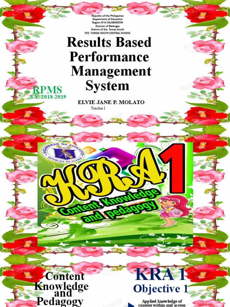 Results Based Performance Management System: Elvie Jane P. Molato | PDF | Educational Assessment ...