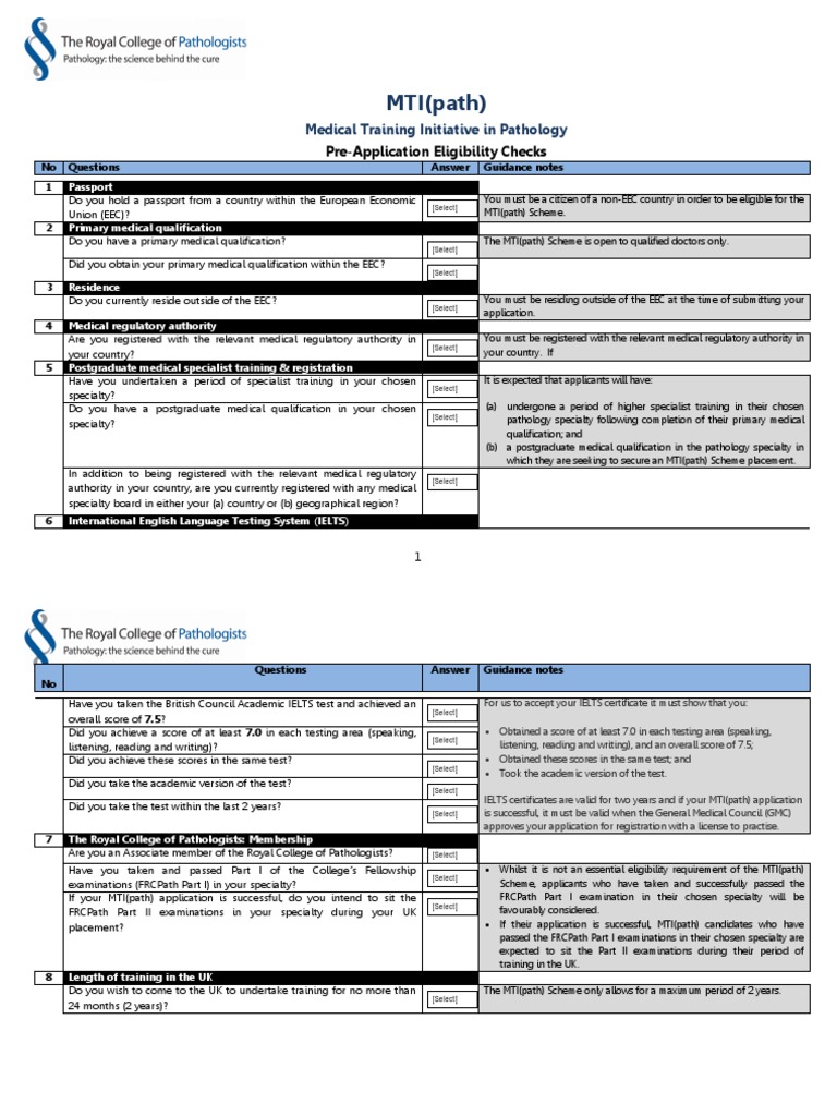 MTI (Path) : Medical Training Initiative in Pathology | PDF ...