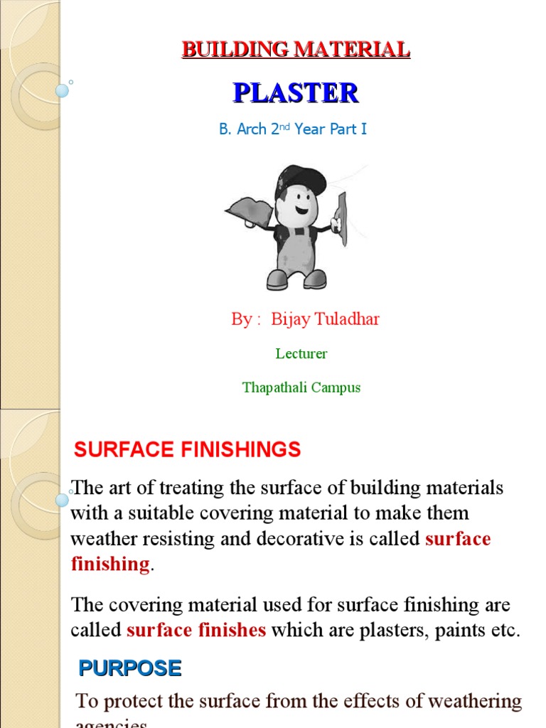 Building Material - Plaster | PDF | Plaster | Wallcoverings