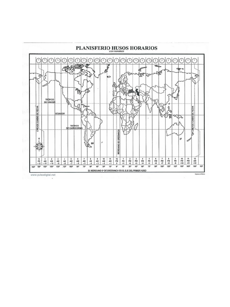 Mapa Husos Horarios | PDF